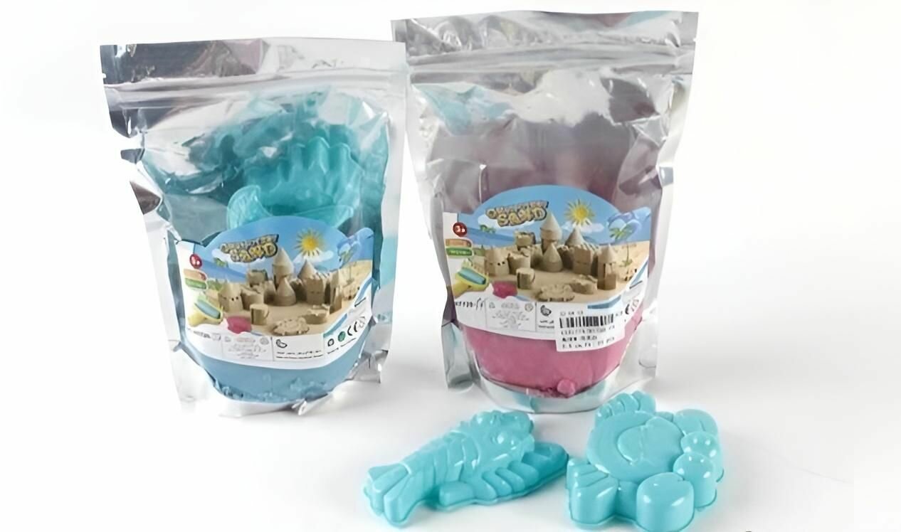 Кинетический песок КНР 2 формочки, в пакете
