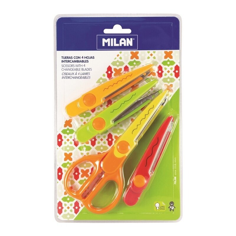 Ножницы Milan фигурные, Zigzag, с 4 сменными лезвиями, блистер (14930904)