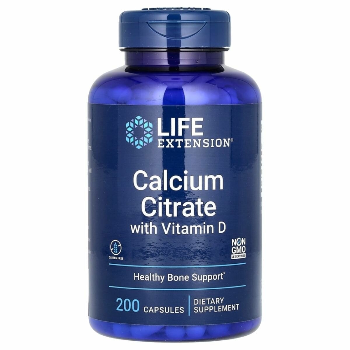 Кальций с витамином D3 Life Extension Calcium Citrate with Vit D, 200 капсул