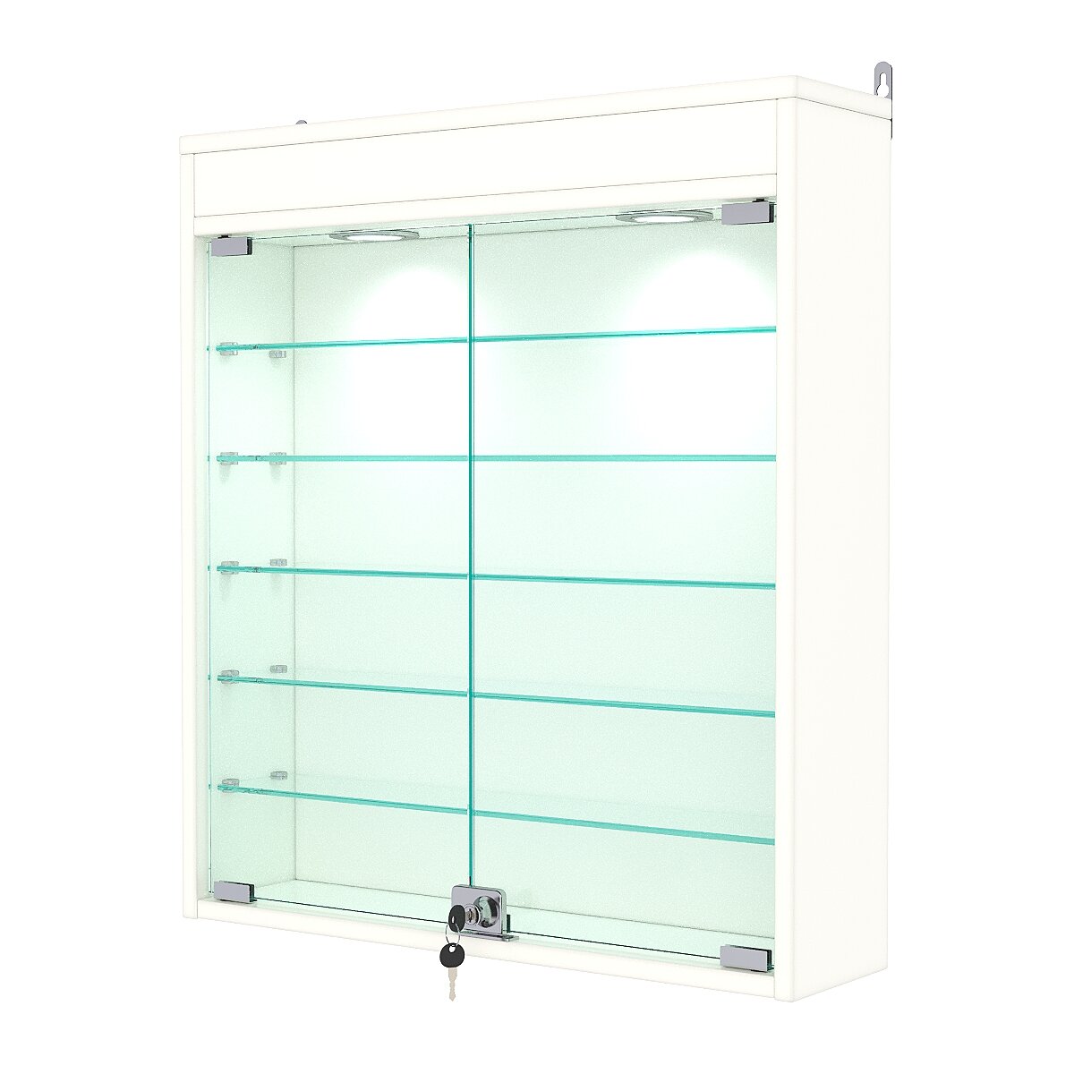 Витрина настенная №1-7А с подсветкой, Белый. Производитель товара - компания Westcom.