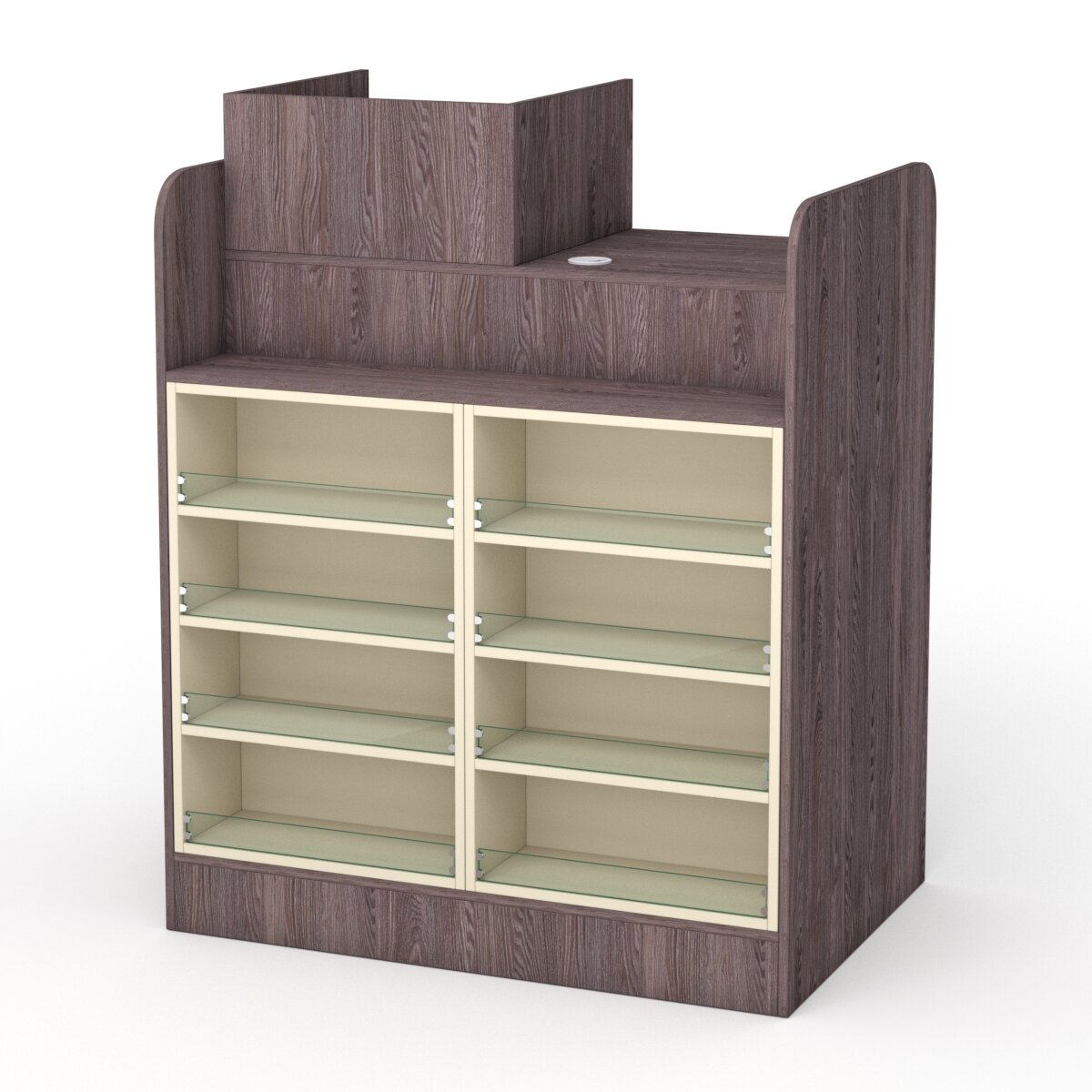 Кассовый стол "ривьера молди" №4 (левосторонний), Ясень Анкор и Крем Вайс U31105-U2236