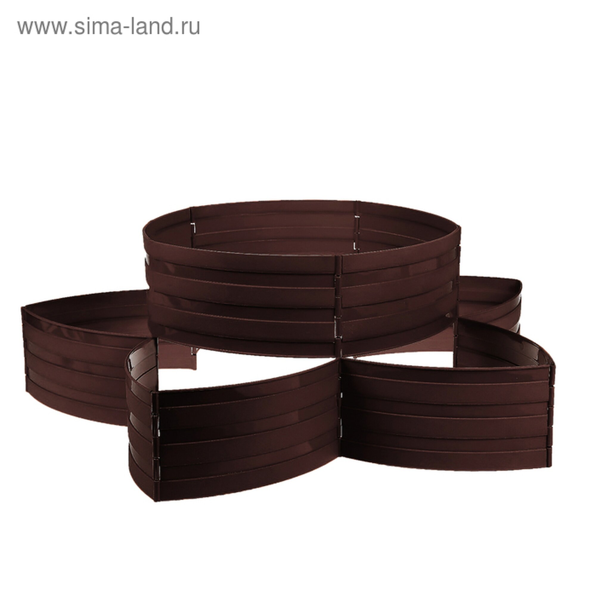 Клумба пластиковая, 15 × 540 см, 18 секций, тёмно-коричневая, «Конструктор»