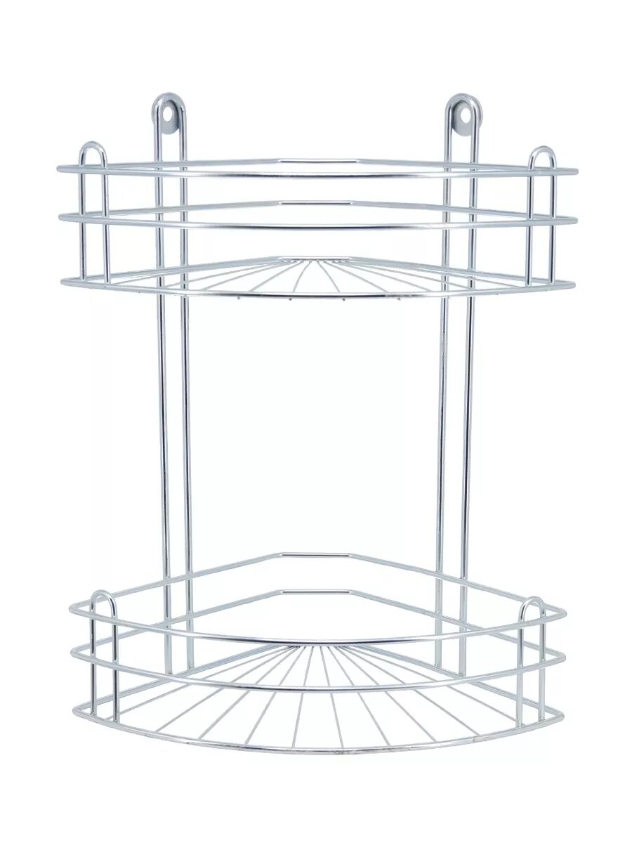 Полка угловая ROSENBERG, хром-цинк, 2 уровня, 35,5 см x 18 см x 28,5 см