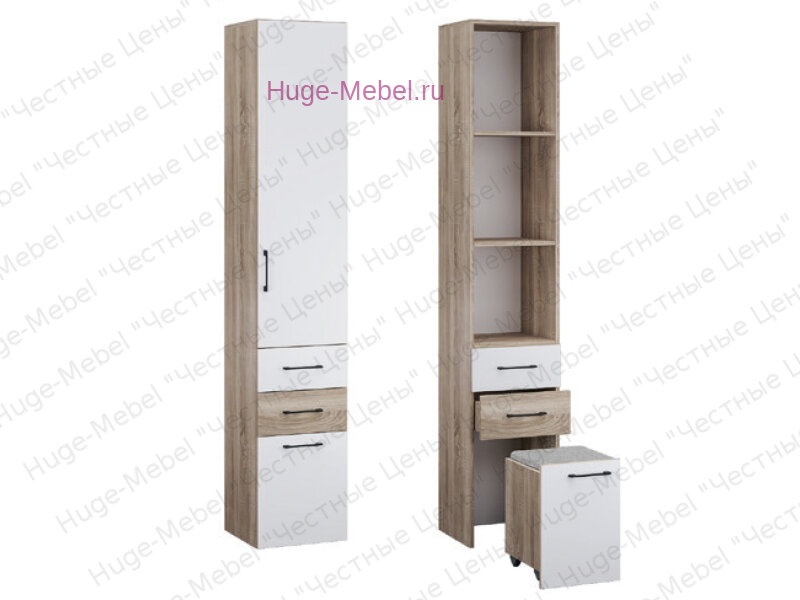 Пенал с пуфом "Денвер" Huge Mebel . Ширина 400 Высота 2150. Пеналы