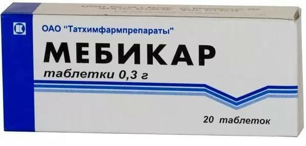 Мебикар, таблетки 300 мг, 20 шт.