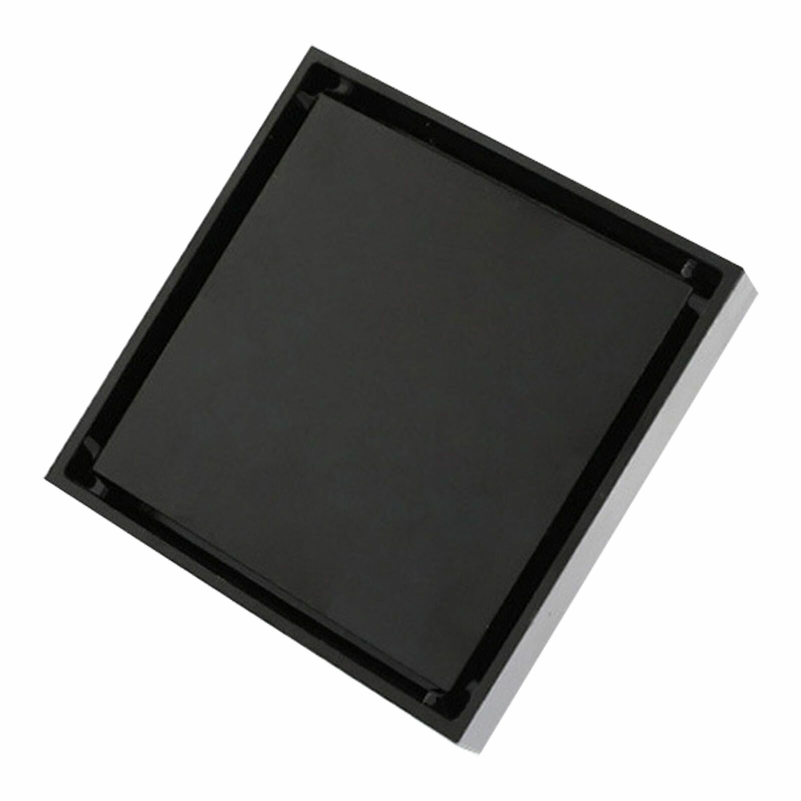 4-дюймовый квадратный невидимый слив для душа из нержавеющей стали с антизапахом, слив для ванной комнаты, под плитку, 1,3 мм, черная отделка