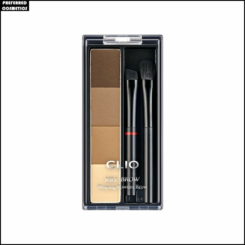 Clio Sharping Powder - новая четырехцветная пудра для бровей с кисточкой, стойкая и естественная в холодных и теплых тонах
