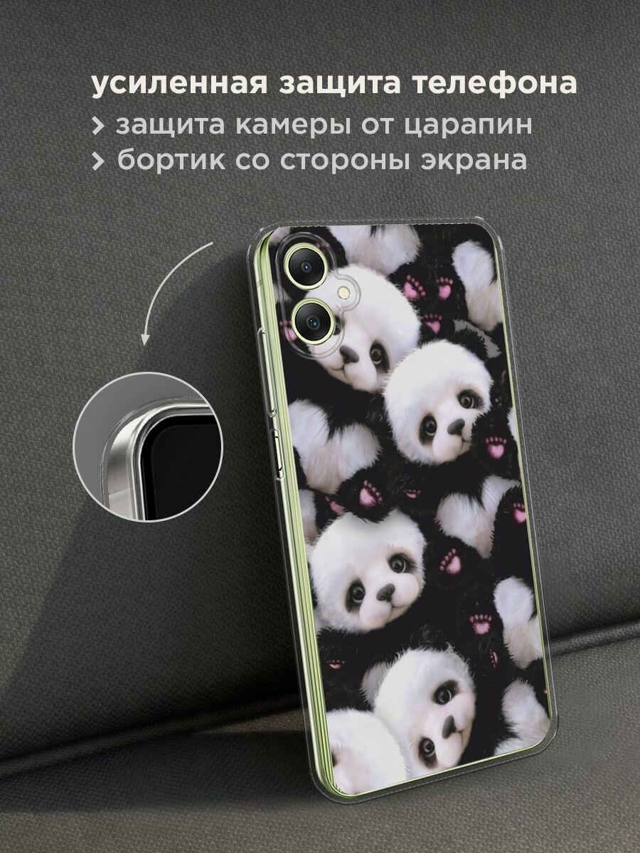 Чехол на Samsung Galaxy A06 / Самсунг Галакси А06 с принтом "Море панд" — фото 1