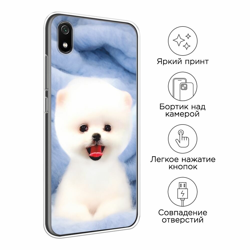 Чехол на Xiaomi Redmi 7A / Сяоми Редми 7А с принтом Белый пёсик — фото 1