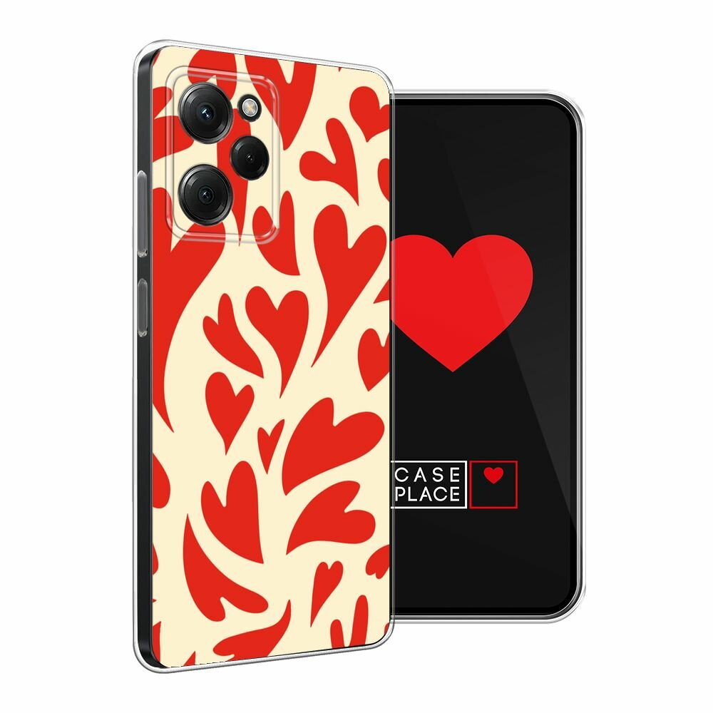 Чехол на Xiaomi Poco X5 Pro 5G / Сяоми Поко X5 Про 5G с принтом "Crazy hearts 1 - 14 февраля" — фото 1