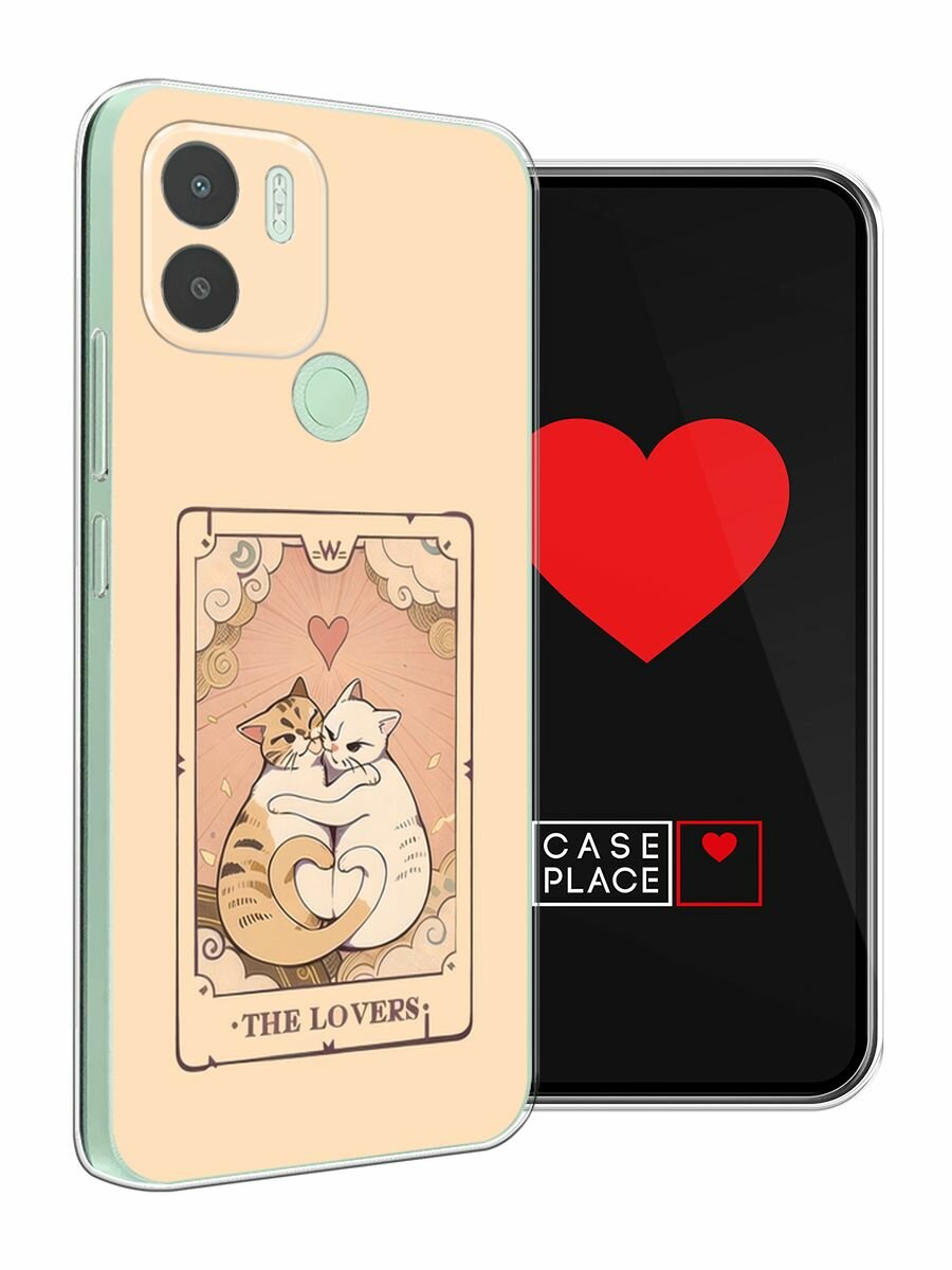 Чехол на Xiaomi Redmi A1+/Redmi A2+/Poco C51/C50 / Редми A1+ с принтом "The lovers cats 1 - 14 февраля" — фото 1