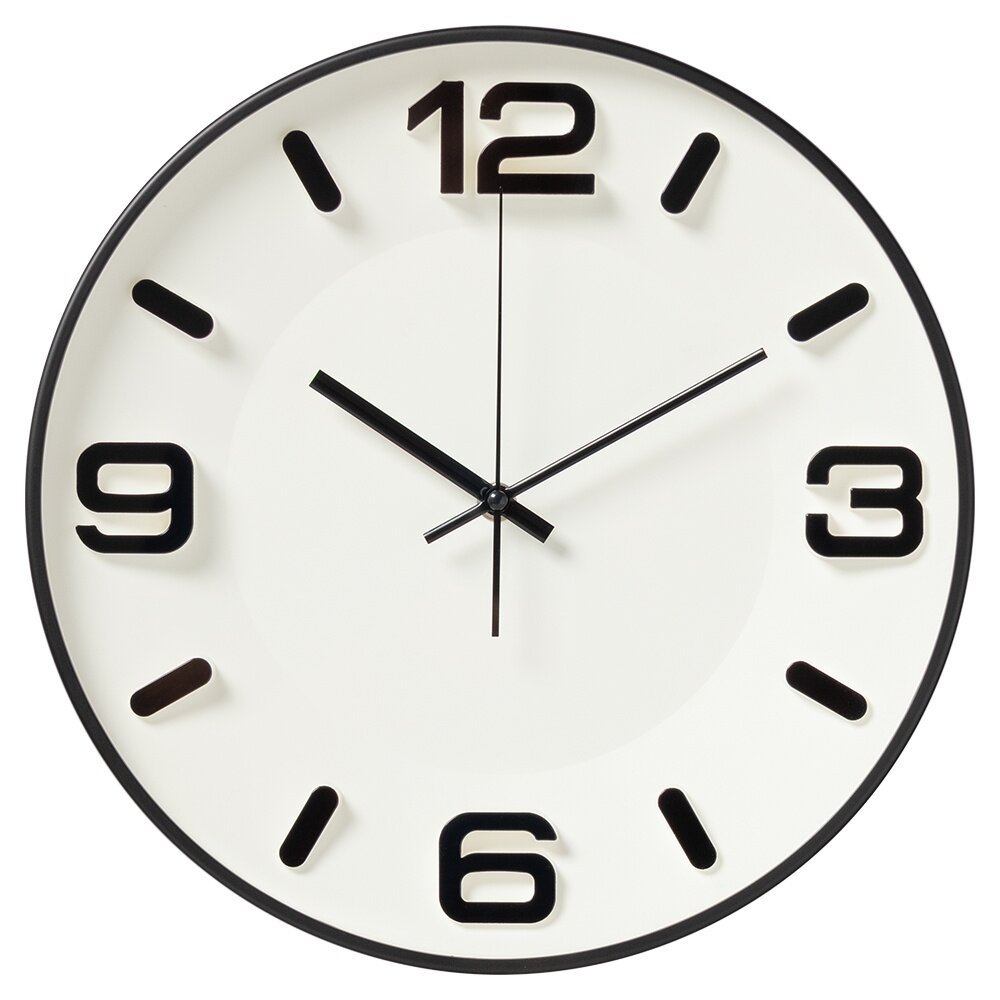 Часы настенные 3305-005 бело-черный корпус