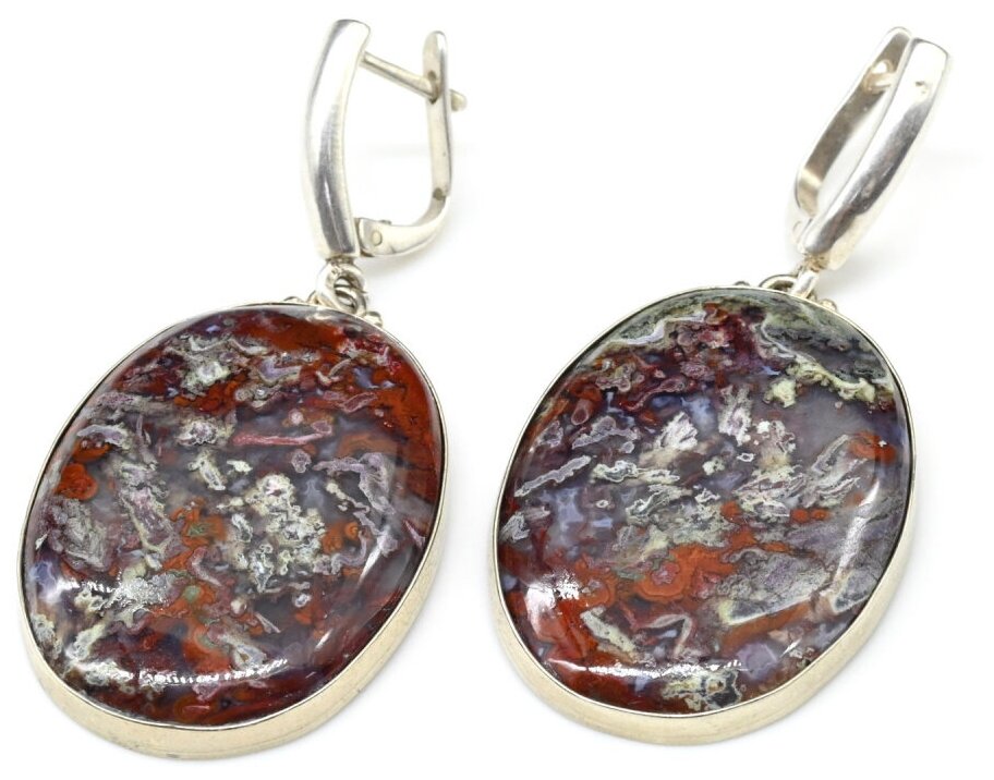 Серьги с подвесками, агат