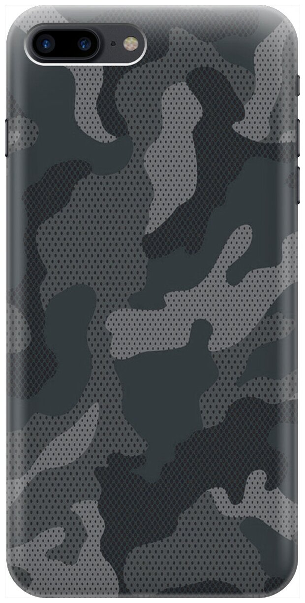 Силиконовый чехол на Apple iPhone 8 Plus / 7 Plus / Эпл Айфон 7 Плюс / 8 Плюс с рисунком "Серо-синий камуфляж"