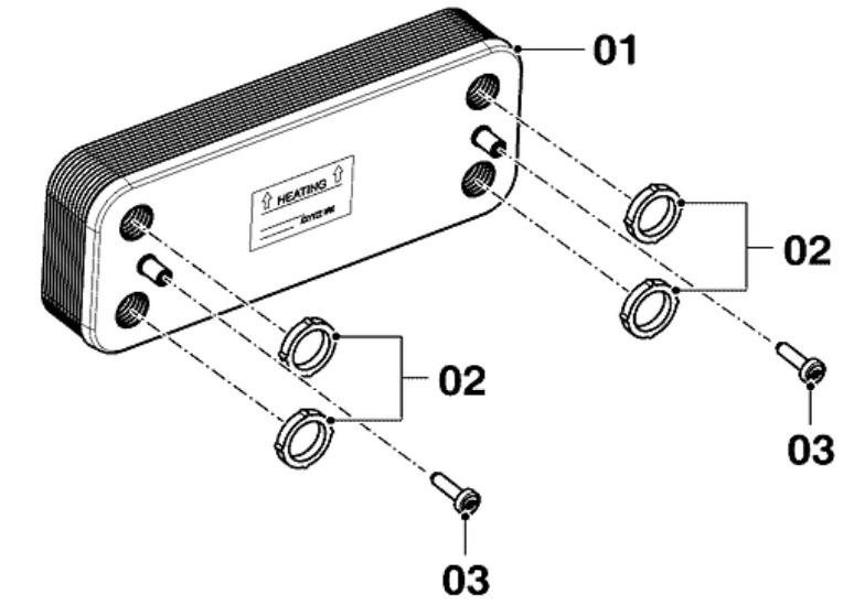 Vaillant Теплообменник ГВС 12 пластин для TurboFit, оригинальная запчасть