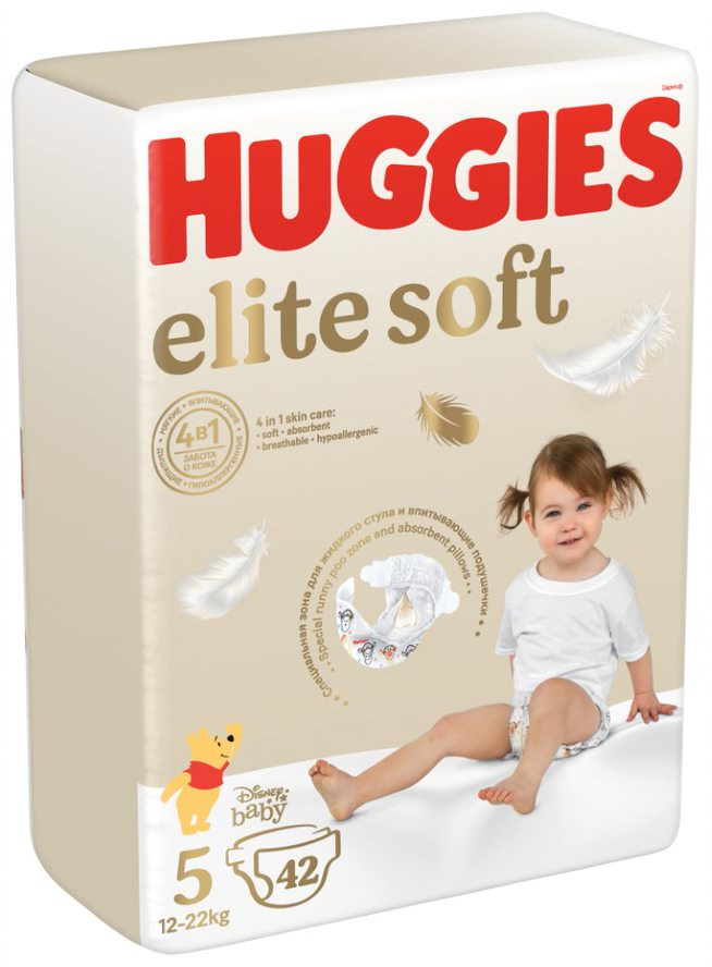 Подгузники Huggies Elite Soft 5 (12-22 кг) 42 шт