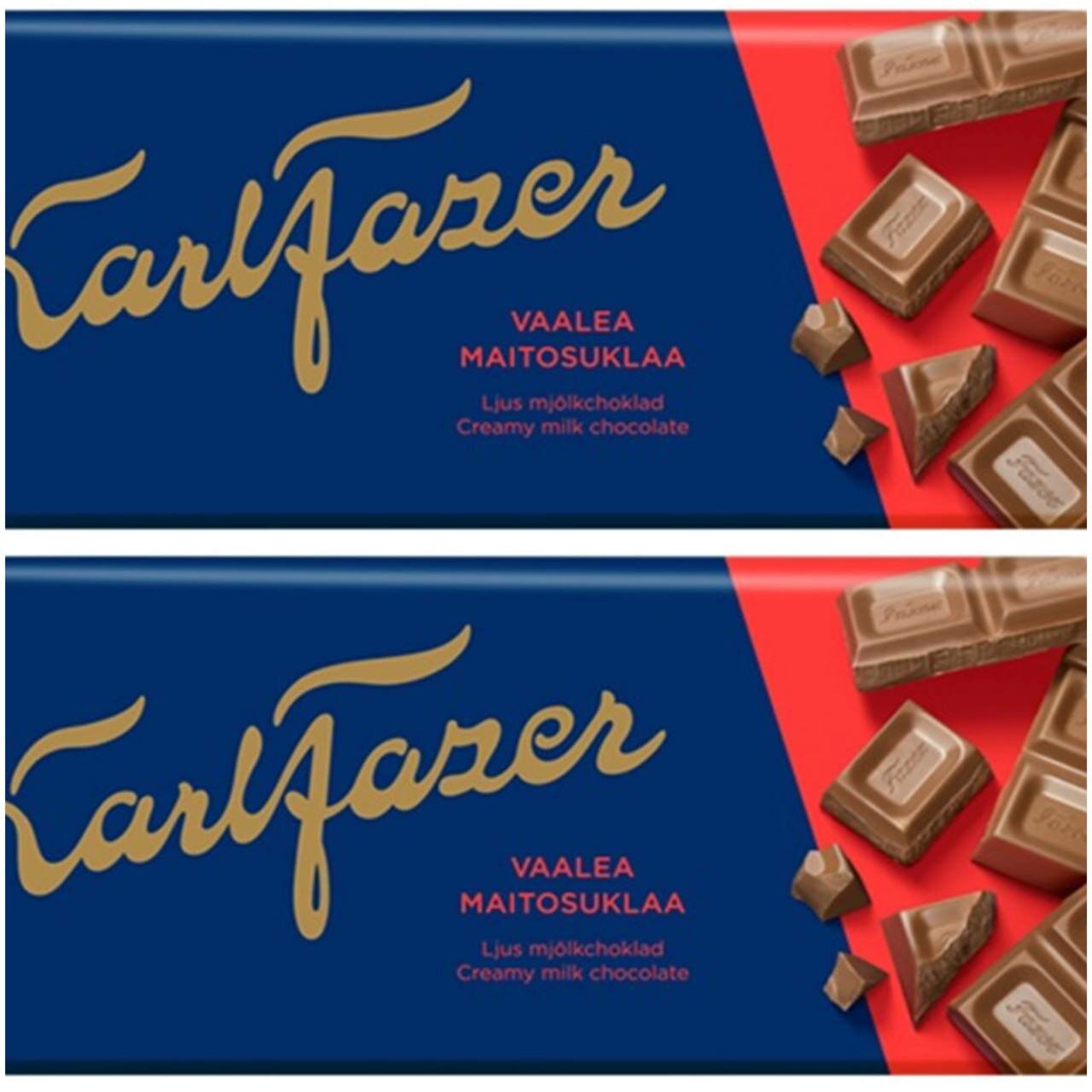 Karl Fazer Сливочный молочный шоколад, 2 плитки по 200 г (Финляндия)