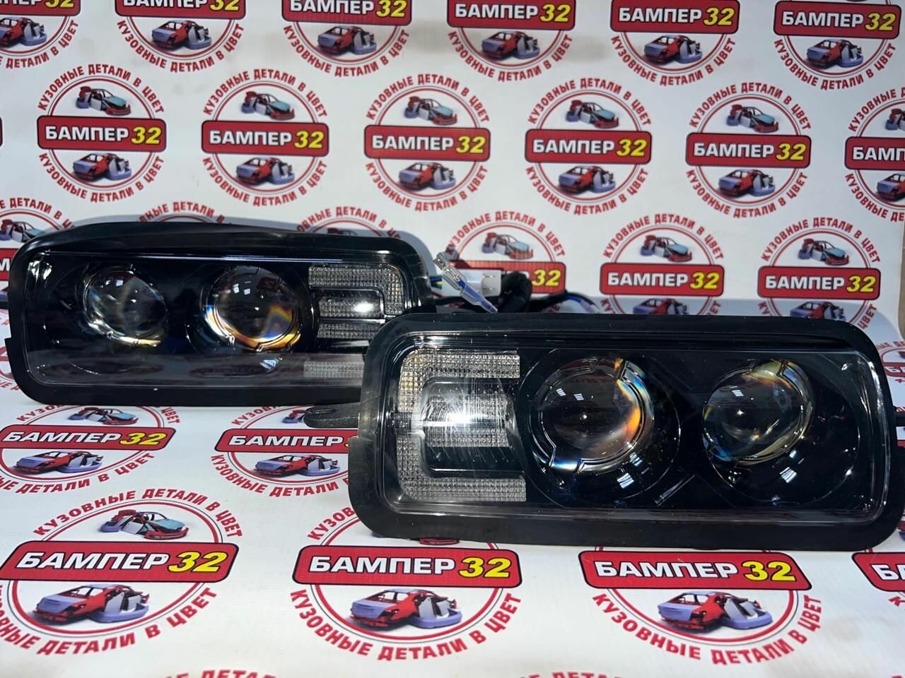 Надфарники Нива LED LASER с линзой