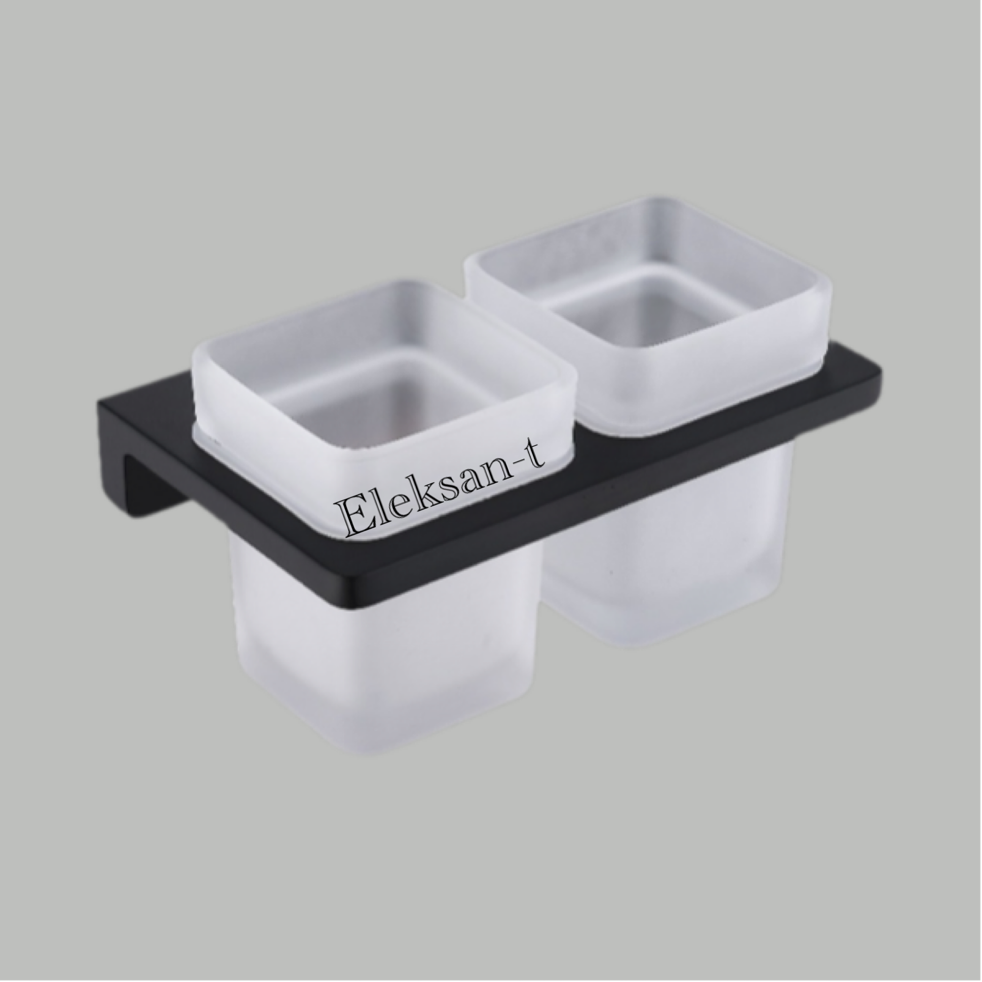 KERN 9504 Black Настенный стеклянный стакан двойной