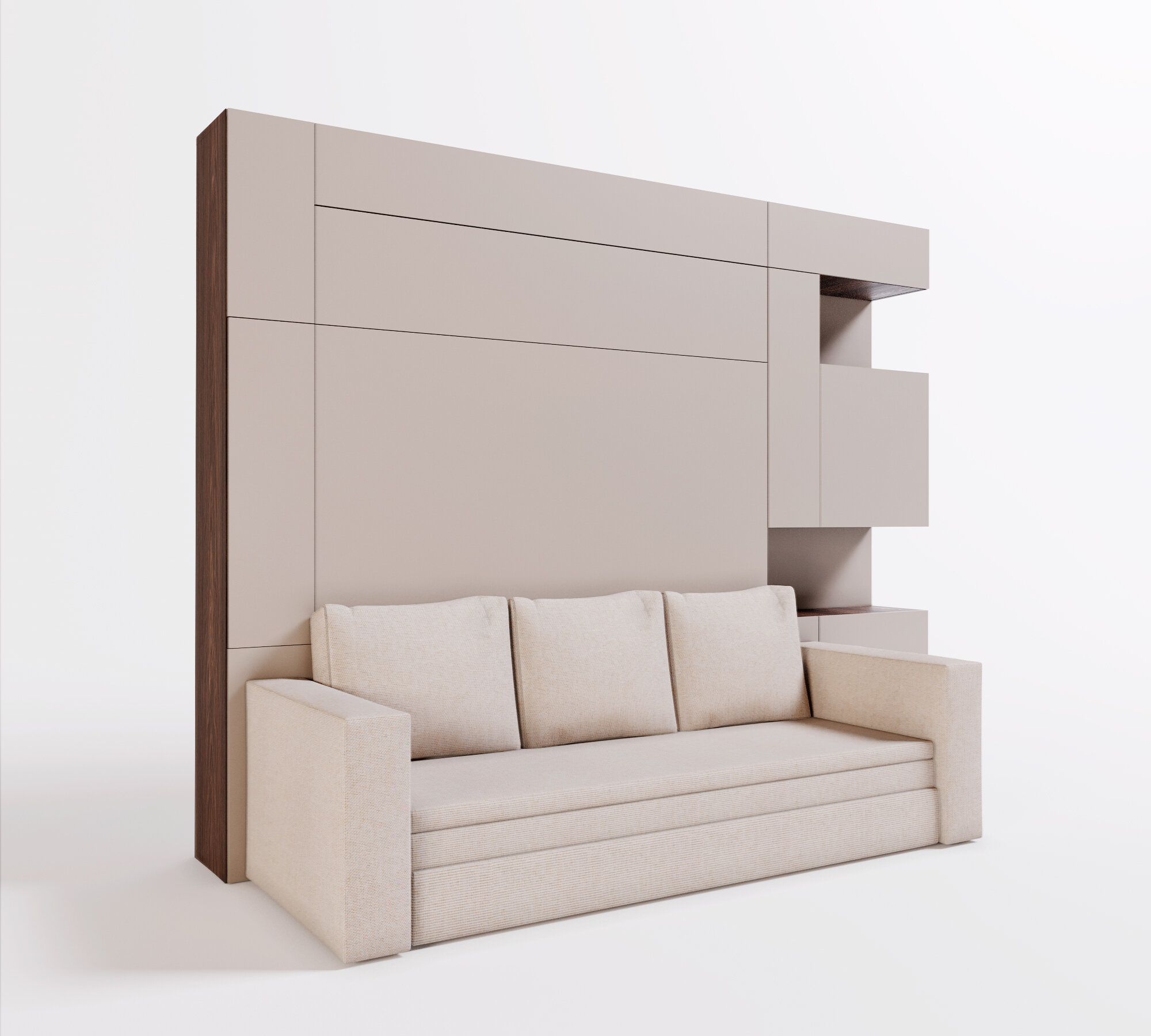 Шкаф кровать-трансформер с диваном Летто Максима Гранде 1800 исполнение 3/2 Космо