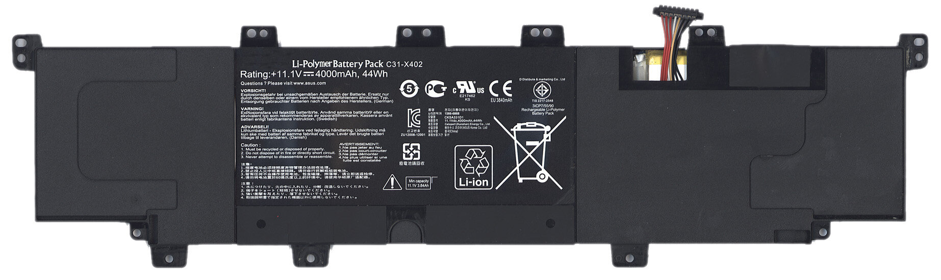 Аккумулятор для ноутбука Asus X402, S300, S300CA, S400CA, S500CA (C31-X402) 11.1V 4000mAh 44Wh, черный, HC/ORG