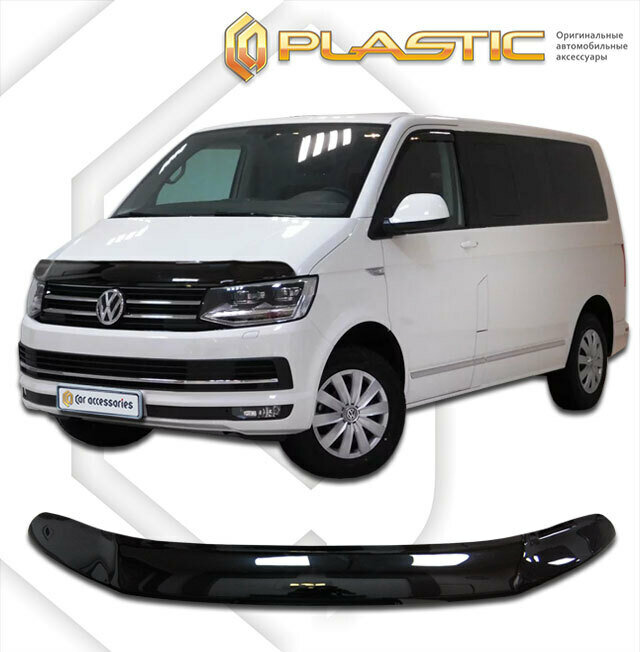 Дефлектор капота для Volkswagen Multivan 2015 н. в. Черный глянцевый СА Пластик