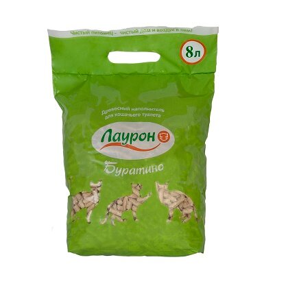 Древесный наполнитель для кошек Лаурон Буратино 8л.