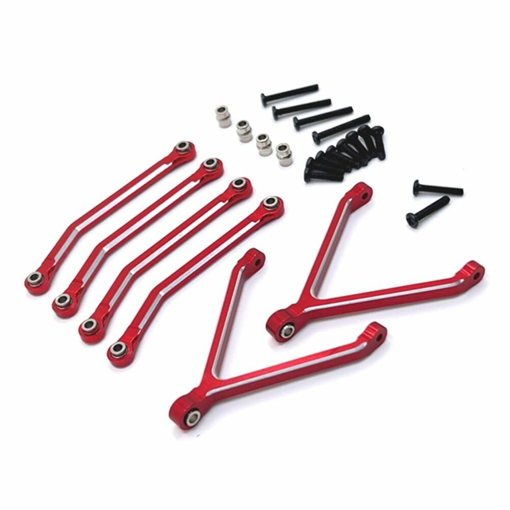 Металлические звенья шасси FMS FCX24 тяги рулевые тяги 1/24 MyPads (красный)