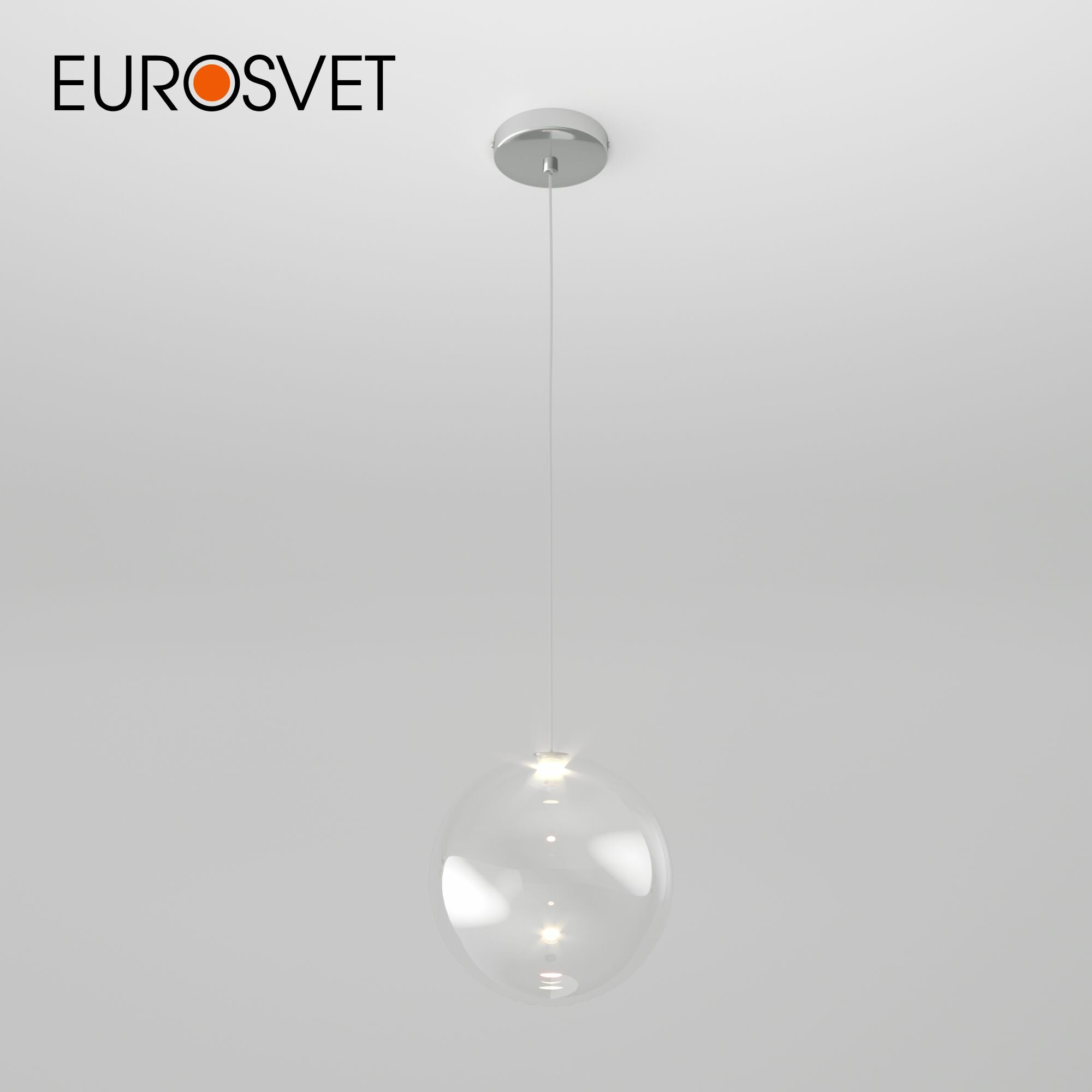 Подвесной светодиодный светильник Eurosvet Wonder 50230/1 LED, 1 Вт, 4200К, прозрачный, диаметр плафона 18 см