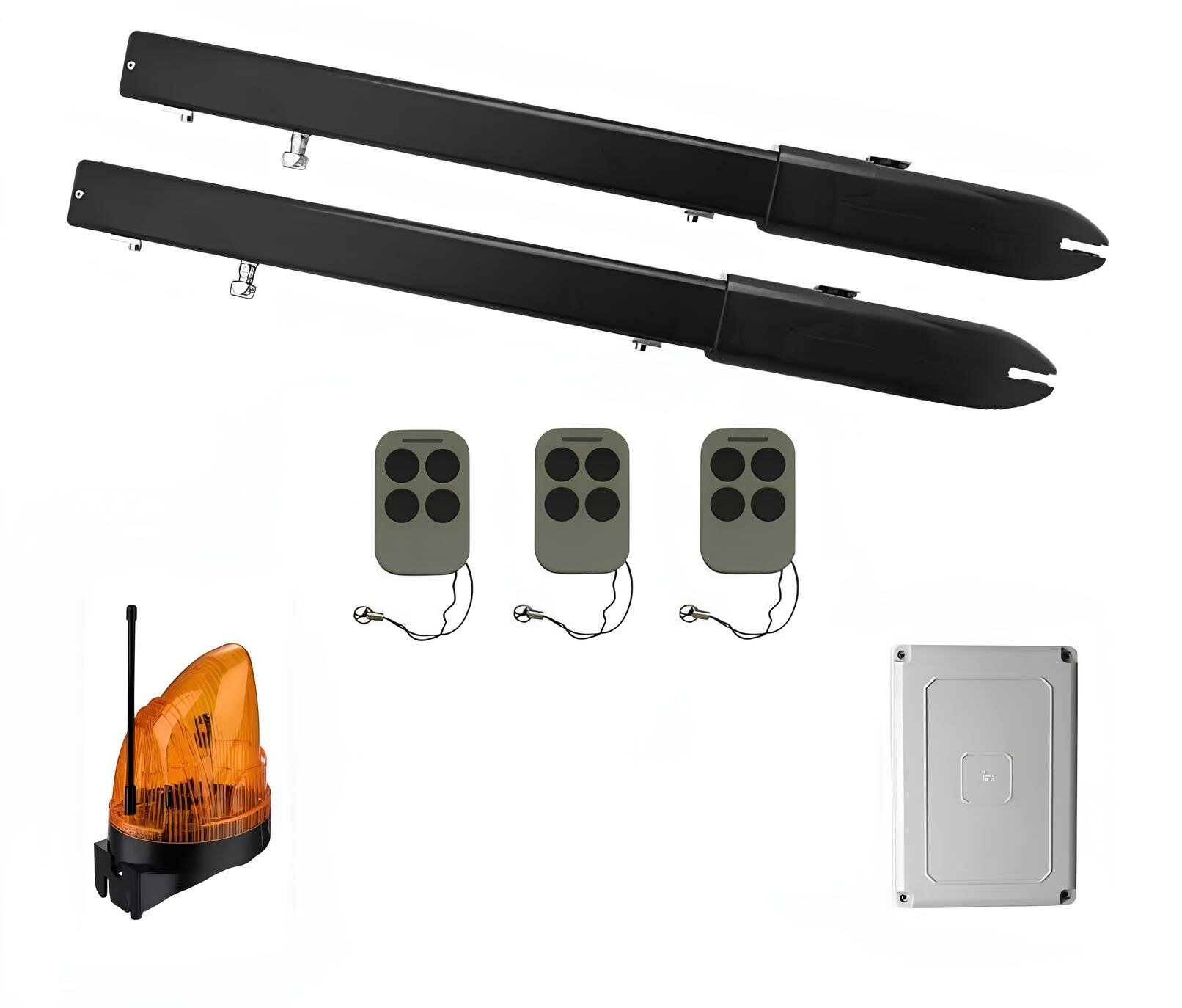 Автоматика для распашных ворот KSW-3000 L-T3-1K, комплект: 2 привода, блок управления, 3 пульта, лампа