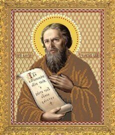 Схема для частичной вышивки бисером с нанесенным рисунком Бис 784 "Святой Алексей Человек Божий"(19*24см.)