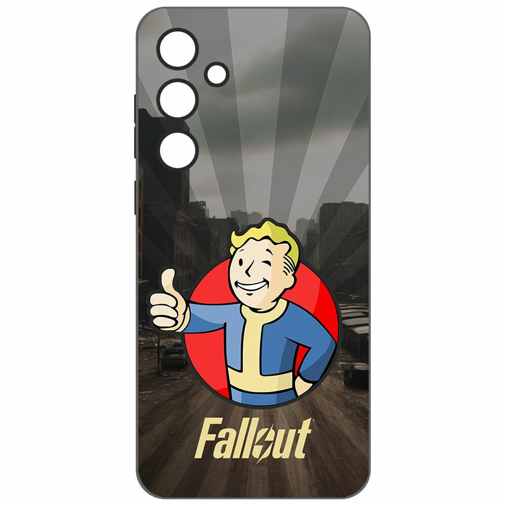 Чехол-накладка Krutoff Soft Case Фоллаут (Fallout) - Волт-бой для Samsung Galaxy A35 5G (A356) черный