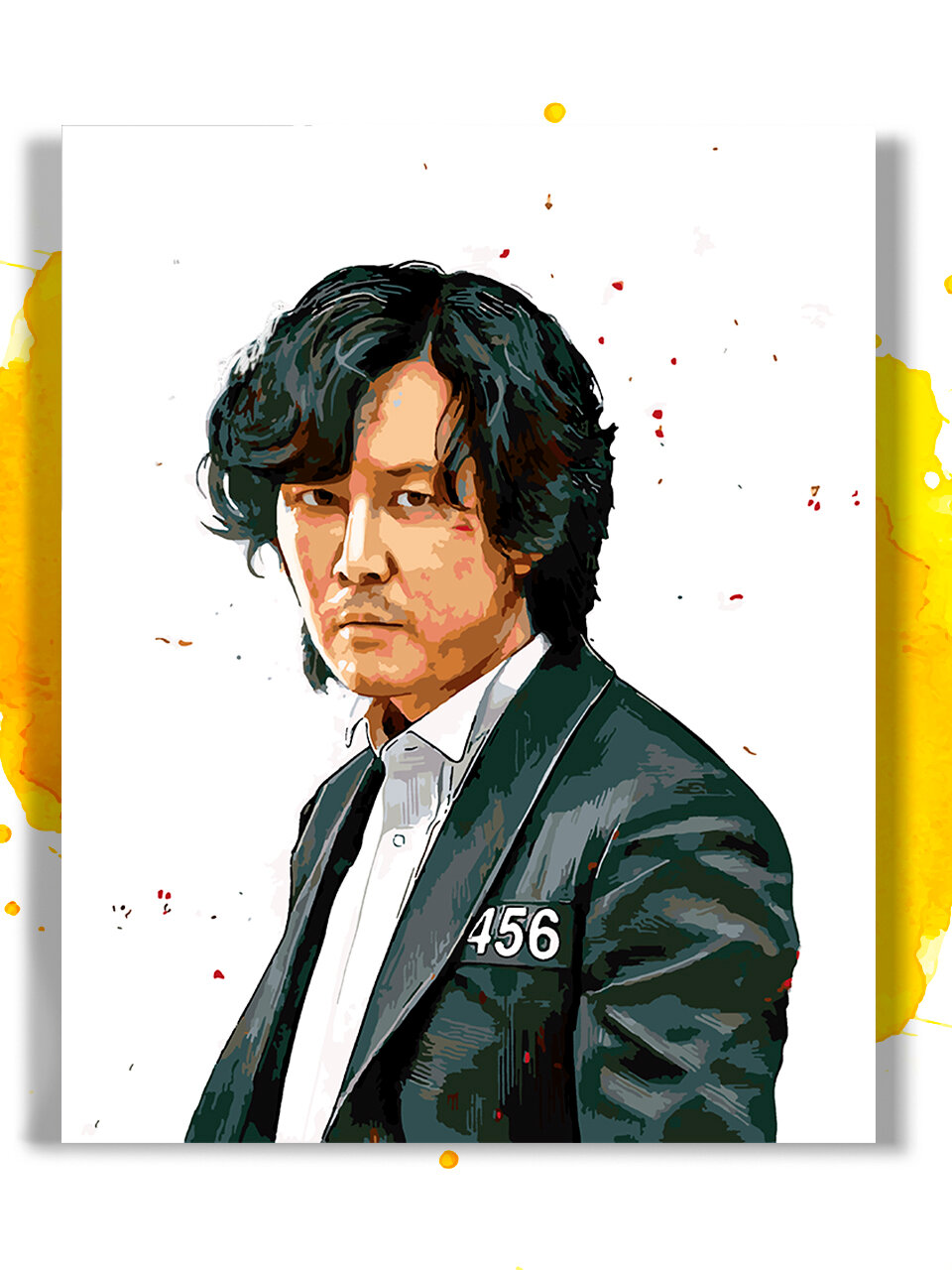 Картина по номерам на холсте Игра в кальмара - 456 Сон Ки Хун, 40 х 50 см