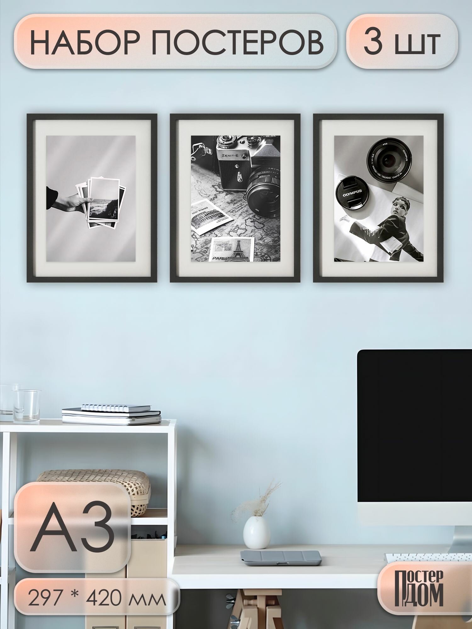 Постеры интерьерные на стену эстетика фотоаппарат