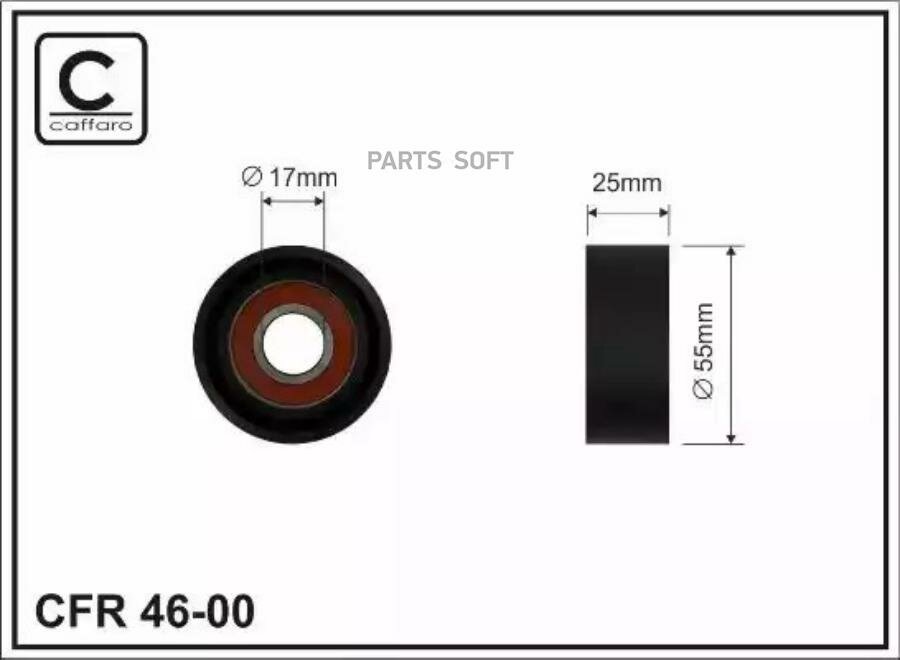4600 CAFFARO Ролик генератора натяжной PSA 1.4HDI-1.6HDI 01-> (без натяжителя)