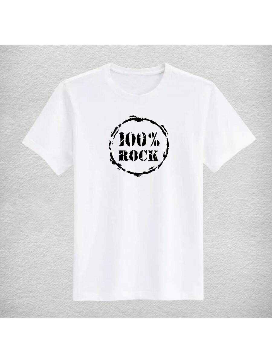 Футболка рок rock надпись 100%