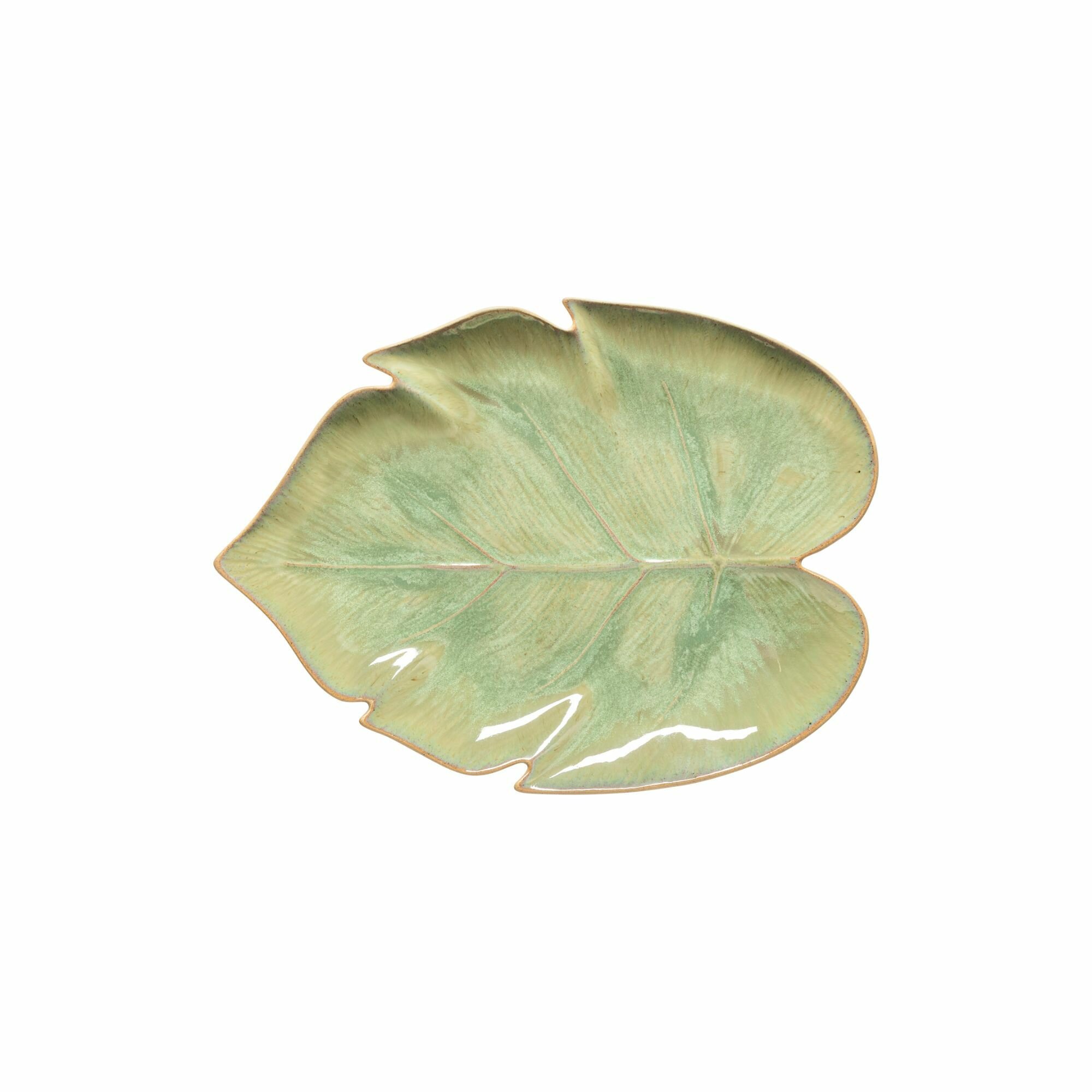 Блюдо сервировочное COSTA NOVA Marrakesh Banana Leaf, 26,6 см, керамическое, зеленое