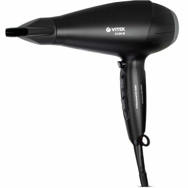 Фен для волос Vitek VT-1301, мощность 2100Вт, 3 режима температуры, ионизация
