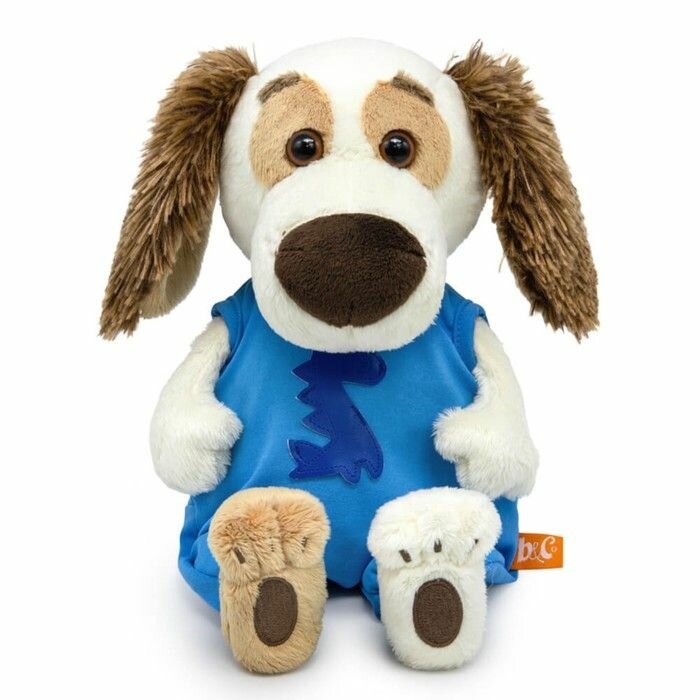 Мягкая игрушка Basik&Сo "Бартоломей Baby", в комбинезоне с драконом, 20 см