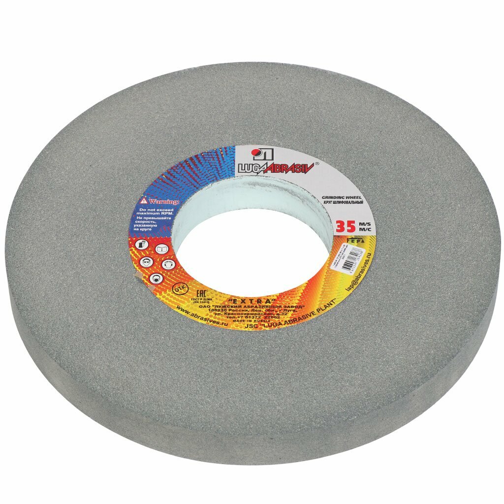 Круг шлифовально-точильный LugaAbrasiv, диаметр 400х40 мм, d127 мм, 63C/64C, 90, K, L 35 м/с V