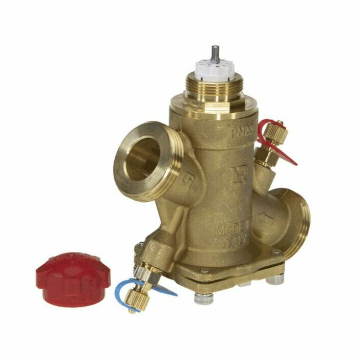 Клапан балансировочный автомат латунь AQT-R Ду 15 G3/4" Ру20 Тмакс=130 оС НР с измерительными ниппелями Ридан 003Z1812R