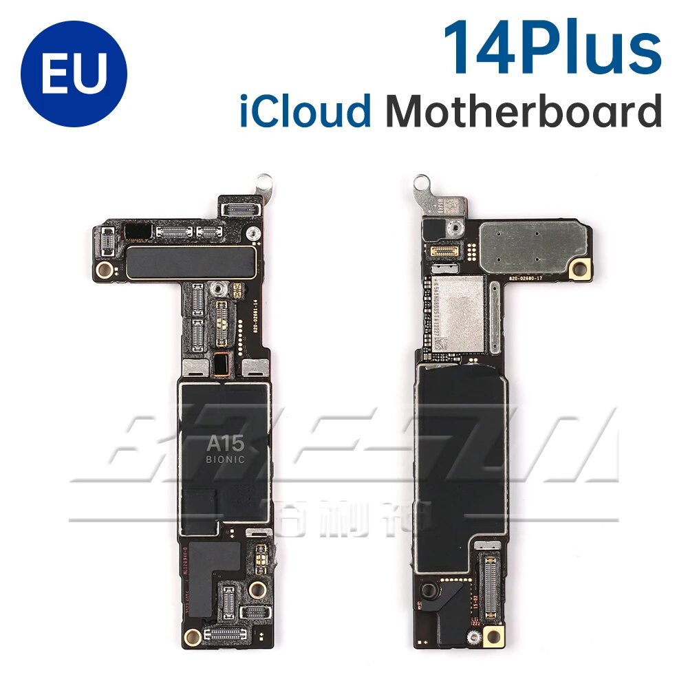 Запертая материнская плата iCloud ID для iPhone 14, 14 Plus, 14 Pro Max: готовая к замене, полностью протестированная логическая плата для проверки питания и отображения на экране 14Plus 128G EU