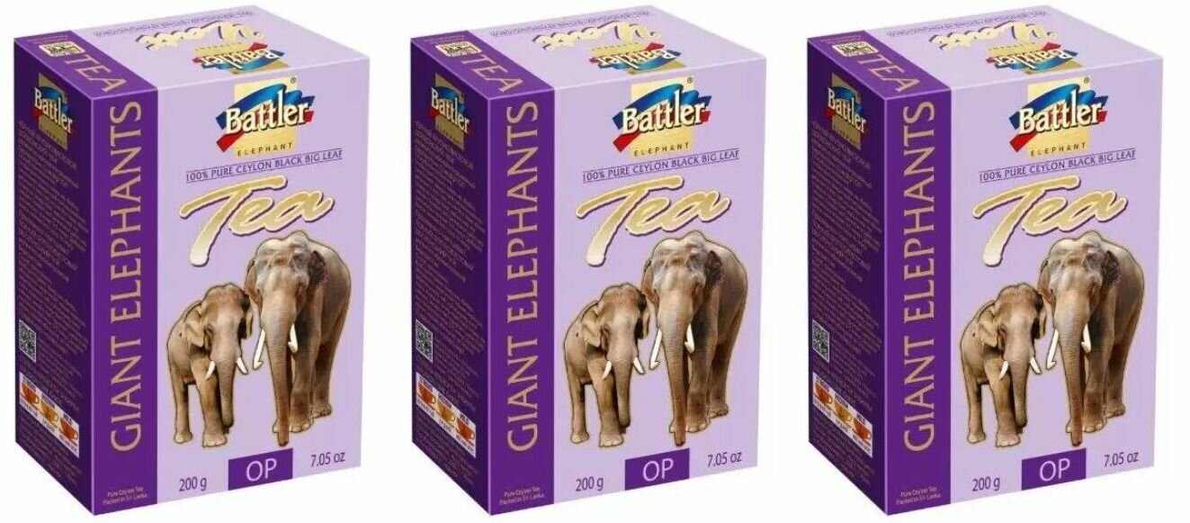 Battler Чай черный листовой Два Великана с бергамотом, 200 г, 3 упаковки