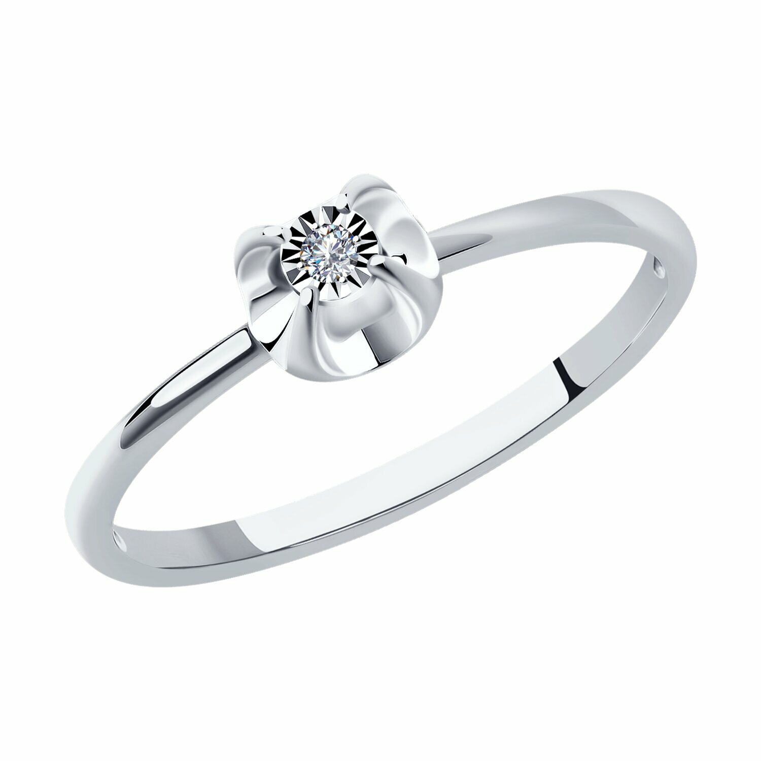 Кольцо, белое золото, 585 проба, бриллиант