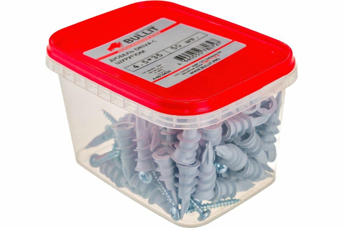 Госкреп DRIVA дюбель с шурупом 50 шт - комплект крепежа для монтажа и фиксации 4-0014620