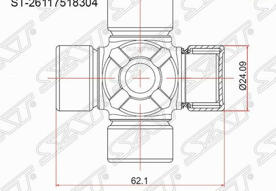 SAT ST26117518304 Крестовина BMW E30/E34/E83VOLVO XC90/MERCEDES C203/E211/E210/S220/NISSAN X-TRAIL T31