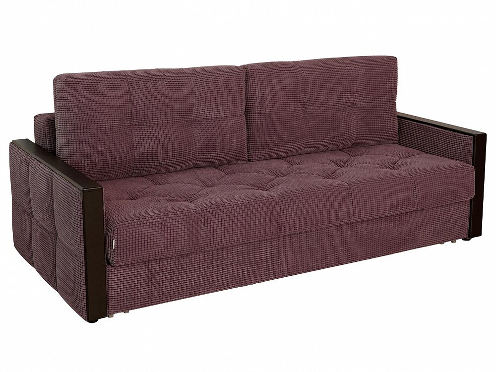Прямой диван Мадрид Фиолетовый Велюр, пантограф (тик-так), 224х107х84 см, с ящиком для белья