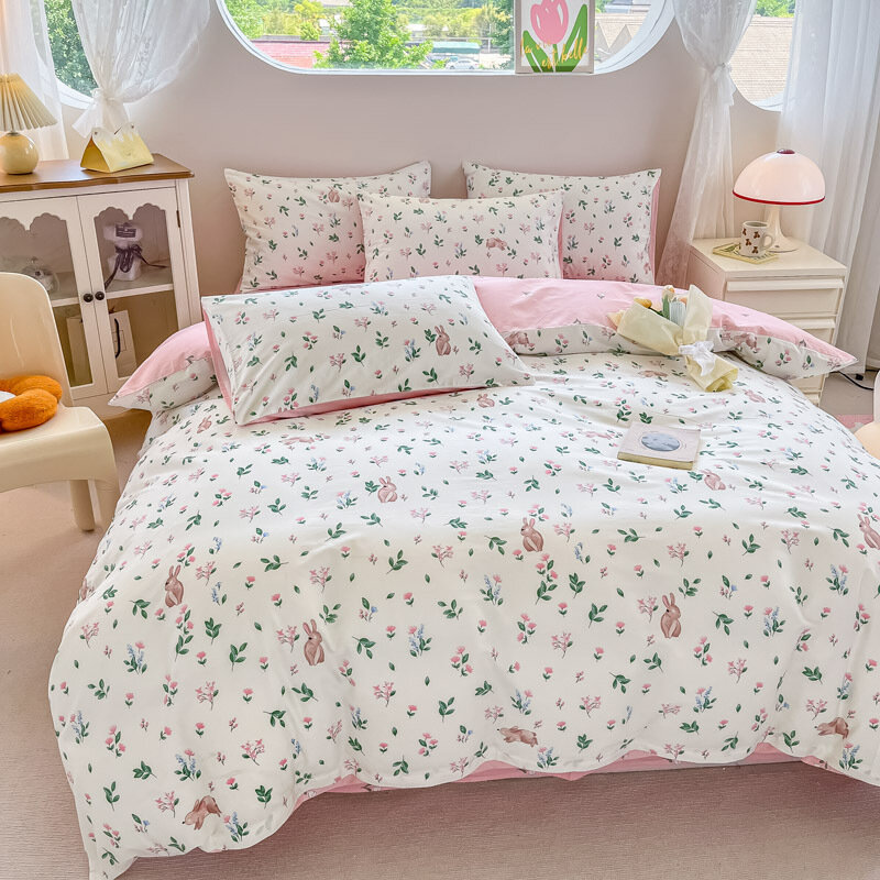 Комплект постельного белья Miss Deer "Принцесса", хлопок, цветочный принт, 4 шт