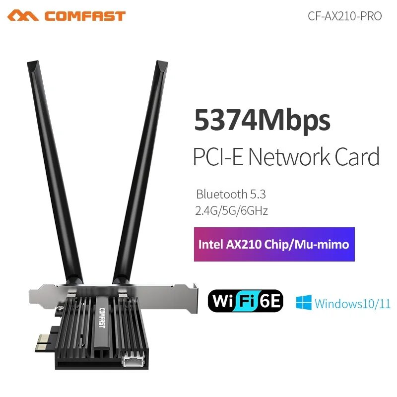 Comfast AX210 WiFi 6E сетевая карта 5374Mbps AX210 Pro