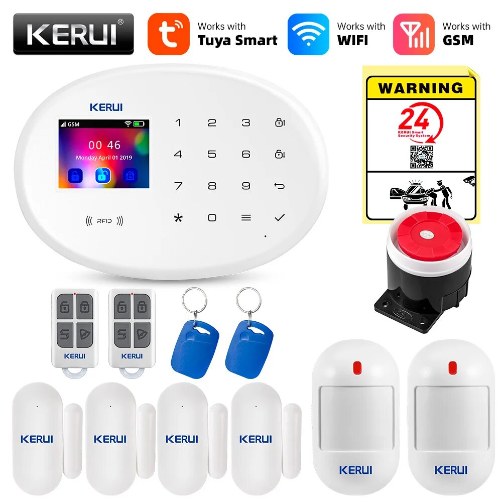 Сигнализация KERUI W202 WIFI GSM для дома Европейская вилка (EU Plug), KIT3 Alarm